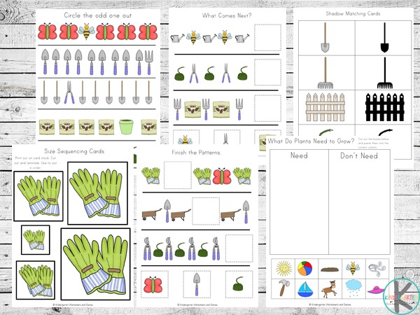 Free Garden Printable Pack â Kindergarten Worksheets And Games | Free ...