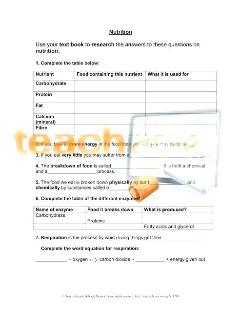 Health And Nutrition Worksheets Health Nutrition Worksheets Health ...