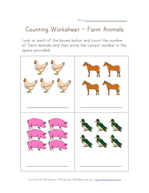 Farm Math Worksheets