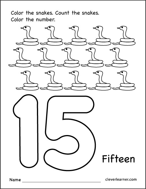 Number 15 Writing, Counting And Identification Printable | Free ...
