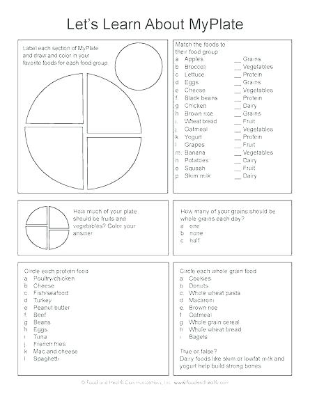 Nutrition Worksheets For High School Being Healthy Lunchbox | Free ...